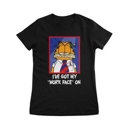 GARFIELD Shirt "I've Got My "Work Face" On Girly Tee" in Schwarz | Gr.: L