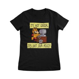 GARFIELD Shirt "It's Not Logical It's Just Our Policy Girly Tee" in Schwarz | Gr.: L