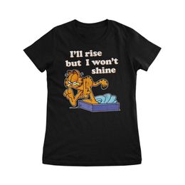 GARFIELD Shirt "I'll Rise But I Won't Shine Girly Tee" in Schwarz | Gr.: XL