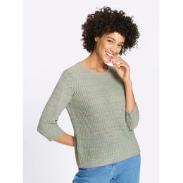 Sieh an! 3/4 Arm-Pullover in ozean-ecru-meliert | Gr.: 52