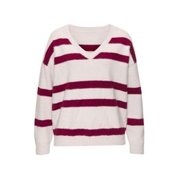 Lascana Streifenpullover in sand-bordeaux | Gr.: 32/34