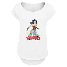 F4NT4STIC Long Cut T-Shirt Wonder Woman Be The Hero in wei&szlig; | Gr.: S