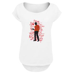 F4NT4STIC Long Cut T-Shirt Nightmare On Elm Street Official Freddy Kr&uuml;ger in wei&szlig; | Gr.: S