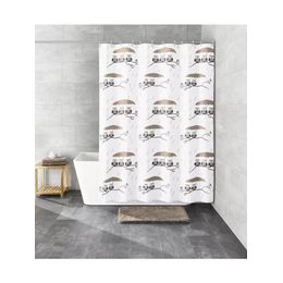 Kleine Wolke Duschvorhang Eulen in taupe | Gr.: 120 x 200 cm