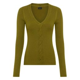 Laura Scott V-Ausschnitt-Pullover in grün mélange | Gr.: 40