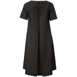 Damen-Leinenkleid XS Schwarz