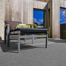 Kunstrasen ANDIAMO "Field, Made in Belgium", grau, B:200cm H:4mm L:250cm, Nadelfilz, Polyester, Teppiche, Rasenteppich aus Nadelfilz, mit Noppen, für Balkon & Terrasse
