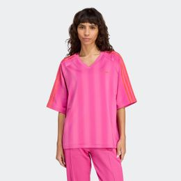 T-Shirt adidas originals "LINEAR TEE", Damen, Gr. XL, pink (semi lucid fuchsia), Obermaterial: 86% Polyester, 14% Elasthan, Shirts