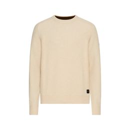 Strickpullover Camel Active, Herren, Gr. L, oatmeal, Strick, Obermaterial: 100% Wolle, Strukturmuster, unifarben, regular fit taillenbedeckt, Rundhals, Raglanärmel Rippbündchen, Pullover, mit Struktur