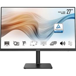 MSI LED-Monitor »Modern MD271QPDE« 69 cm/27 ′′ 2560 x 1440 px WQHD 5 Reaktionszeit 75 Hz 3 Jahre Herstellergarantie, höhenverstellbar, USB-C schwarz..