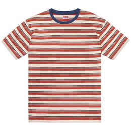 PIKE BROTHERS Herren-T-Shirt 1967 Streifen S Orange-Ecru