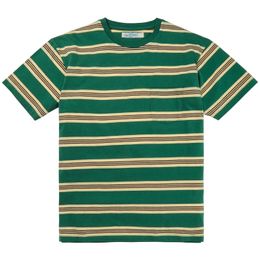PIKE BROTHERS Herren-T-Shirt 1971 Streifen S Grün-Ecru