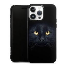 DeinDesign iPhone 14 Pro Max Handy Silikon Hülle Case schwarz Handyhülle Eye Cat Black