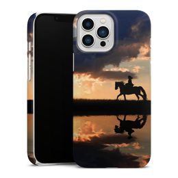 DeinDesign iPhone 13 Pro Max Handy Premium Case Smartphone Handyh&uuml;lle Schutzh&uuml;lle matt Sunset Horseback Riding Horse Premium Case