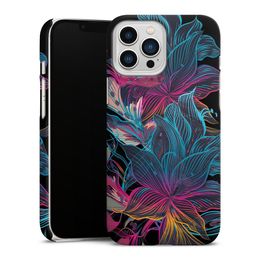 DeinDesign iPhone 13 Pro Max Handy Premium Case Smartphone Handyh&uuml;lle Schutzh&uuml;lle matt Colourful Flowers Neon Premium Case