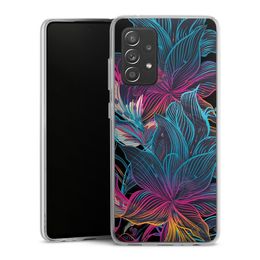 DeinDesign Galaxy A52s 5G Handy Silikon H&uuml;lle Case transparent Handyh&uuml;lle Neon Colourful Flowers Silikon Case