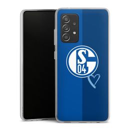 DeinDesign Galaxy A52s 5G Handy Silikon H&uuml;lle Case transparent Handyh&uuml;lle Heart Schalke 04 Fc Schalke 04 Silikon Case