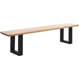 Bank MCA LIVING "Palais Bank", schwarz (naturfarben, schwarz, schwarz), B:180cm H:50cm T:40cm, Massivholz, Sitzbänke