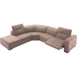 Ecksofa Egoitaliano "Sauvanne, Designsofa der Extraklasse, elegant und bequem", beige (puder), B:300cm H:100cm T:274cm, Leder &raquo;BULL&laquo; (echtes Rindsleder). Geschliffenes, pigmentiertes und behandeltes Rindsleder mit einer Dicke von 1, 3-1, 5 mm. Dieses Leder zeigt eine ziemlich weiche Hand mit einem halb undurchsichtigen Aussehen. Es handelt sich um ein gesch&uuml;tztes Leder. Eine leichte Deckschicht sc
