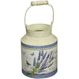 Dekovase AMBIENTE HAUS "Lavendel - Milchkanne", beige (creme), B:14cm H:27cm T:14cm Ø:14cm, Metall, Vasen