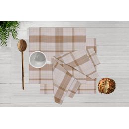 Stoffserviette my home "Candise", beige, B:50cm L:50cm, Obermaterial: 100% Polyester, Servietten, Check Muster