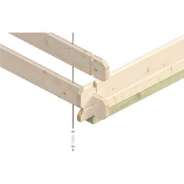 Skan Holz Gartenhaus SKANHOLZ "Como 2", beige (natur), Fußboden im Gartenhaus, Holzwerkstoff, Gartenhäuser