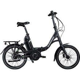 Zündapp E-Bike ZÜNDAPP "X20" Gr. 45, schwarz (schwarz, grün), Elektrofahrräder, 45cm, 20 Zoll (50,80cm), Pedelec, Elektrofahrrad für Damen u. Herren
