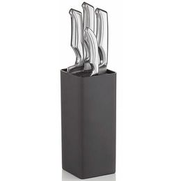 Messerblock BUDDY'S "Buddy´s BBQ", schwarz, B:9,5cm H:22cm L:9,5cm, Messerblöcke, Messerblock, Kunststoff, eckig, herausnehmbarer Bürsteneinsatz, unbestückt