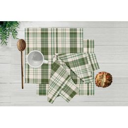 Stoffserviette my home "Candise", grün, B:50cm L:50cm, Obermaterial: 100% Polyester, Servietten, Check Muster