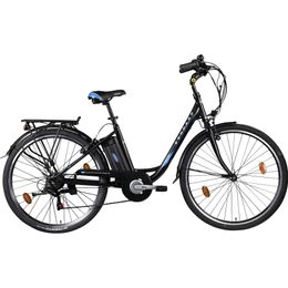 Zündapp E-Bike ZÜNDAPP "Z505" Gr. 48, schwarz (schwarz, blau, schwarz), Elektrofahrräder, 48cm, 28 Zoll (71,12cm), Pedelec, Elektrofahrrad für Damen u. Herren