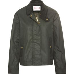 Hunter Oversized Wachsjacke Leith Oliv (Größe: S)