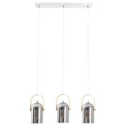 Näve NÄVE Pendelleuchte "Vidrio", beige (chromfarben, silberfarben, natur), 3, Ø 11,5cm H: 141cm, 1 Stk., Leuchten, E27 max. 40W, silber/verspiegelt/natur/chrom/rauchglas, Designlampe