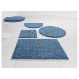 Badematte my home "Maren, Badvorleger, Badezimmer Teppich" Gr. 8, blau (aqua), H:15mm, Baumwolle, Badematten, Bio-Baumwolle, Badteppich, Badematten auch als 3 teiliges Set
