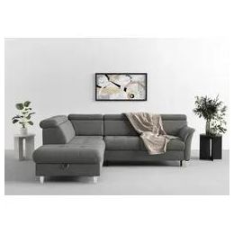 Sit & More Ecksofa SIT & MORE "Marano L-Form", grau, B:252cm T:216cm, 98% Polyester, 2% Polyamid, Sofas, inklusive Kopfteilverstellung, wahlweise mit Bettfunktion, Bettkasten