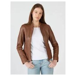 Lederjacke Mustang "Blanca", Damen, Gr. XL, braun (cognac), Obermaterial: 100% Lammleder. Futter: 100% Baumwolle. &Auml;rmelfutter: 100% Polyester, Jacken