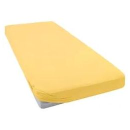 Spannbettlaken bellana "Jersey-Elasthan deLuxe", beige (weizen), B:120cm, Jersey-Elasthan, Obermaterial: 95% Baumwolle, 5% Elasthan, Bettlaken, für Boxspringbetten und sehr hohe Matratzen