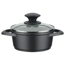 Kochtopf GSW "Gourmet Granit", schwarz (schwarz, graphit), H:7,5cm Ø:16cm, Töpfe, mehrfache, langlebige VITAFLONGRANIT Antihaft-Versiegelung, Induktion