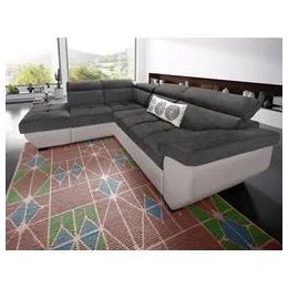 Polstergarnitur COTTA "Speedway L-Form", beige (sand, schoko,), B:262cm, Sitzmöbel-Sets, Set bestehend aus: Ecksofa mit Kopfteilverstellung & Hocker
