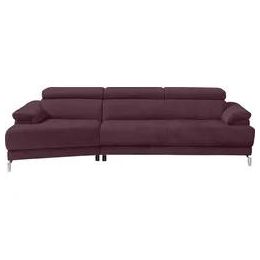 Ecksofa Egoitaliano "Soul, extravagantes Designsofa, Megasofa, super bequem, tolle Details", lila (plum), B:246cm H:99cm T:140cm, Sofas, mit Trapez-Abschlußelement, inkl verstellbarer Kopfteile