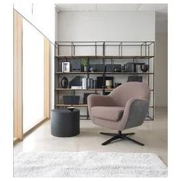 Drehsessel Trendmanufaktur "Mira, Loungesessel", rosa (flieder, dunkelgrau), B:83cm H:85cm T:80cm, 92% Polyester, 8% Nylon;100% Polyester, Sessel, in zeitlosem, modernen Stil mit praktischer Drehfunktion