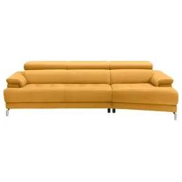 Ecksofa Egoitaliano "Soul, extravagantes Designsofa, Megasofa, super bequem, tolle Details", gelb, B:246cm H:99cm T:140cm, Leder »BULL« (echtes Rindsleder). Geschliffenes, pigmentiertes und behandeltes Rindsleder mit einer Dicke von 1, 3-1, 5 mm. Dieses Leder zeigt eine ziemlich weiche Hand mit einem halb undurchsichtigen Aussehen. Es handelt sich um ein geschütztes Leder. Eine leichte Deckschicht