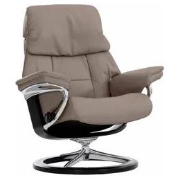 Relaxsessel stressless "Ruby", braun (mole batick), B:76cm H:100cm T:75cm, Leder PALOMA: durchgefärbtes Semianilin-Möbelleder;Leder BATICK: durchgefärbtes und genarbtes Möbelleder, Sessel, mit Signature Base, Größe S, Gestell Eiche, Wenge, Braun & Schwarz