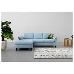 Sit & More Ecksofa SIT & MORE "Maggiore L-Form", blau (hellblau), B:258cm T:173cm, 98% Polyester, 2% Polyamid, Sofas, wahlweise mit Kopfteilverstellung, Bettfunktion und Bettkasten