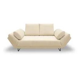 Schlafsofa Inosign "Jadelyn mit klappbaren Armlehnen, Bettsofa mit Federkern, Breite 250cm", beige (creme), B:250cm T:97cm, 100% Polyester, Sofas, Federkern, Cord-Bezug, incl. 2 Armlehnkissen, Liegefläche 97x250 cm