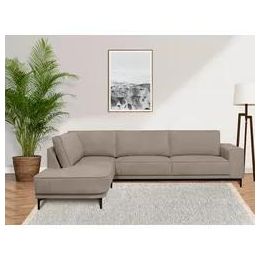 Ecksofa Places of Style "Casina", beige (liver), B:289cm H:85cm T:210cm, 90%Polyester, 10% Nylon, Sofas, mit abgerundeter Ottomane, in einem weichen Chenille-Stoff
