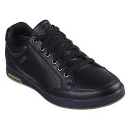 Sneaker Skechers "CAVELL-SPARKMAN", Herren, Gr. 45, schwarz, Lederimitat, Schuhe, Freizeitschuh, Halbschuh, Schnürschuh aus wasserabweisendem Material