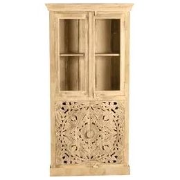 SIT-MÖBEL Vitrine SIT "Lakadee", beige (natur), B:90cm H:180cm T:45cm, Massivholz, Recyceltes Altholz, Schränke