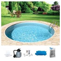 Rundpool MY POOL BWT "mit sandfarbener Folie für den Karibik Look", beige (weiß, sand), H:150cm Ø:400cm, Schwimmbecken, Höhe 150 cm, in versch. Größen verfügbar