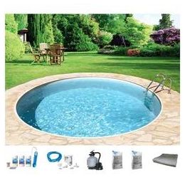 Rundpool MY POOL BWT "mit sandfarbener Folie für den Karibik Look", beige (weiß, sand), H:150cm Ø:600cm, Schwimmbecken, Höhe 150 cm, in versch. Größen verfügbar