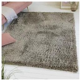 Hochflor-Teppich OTTO HOME "Josetta, auch als Läufer erhältlich", braun, B:133cm H:50mm L:200cm, Polyester, Teppiche, Langflor, Shaggy, dichter weicher Hochflor, uni farben, Wohnzimmer